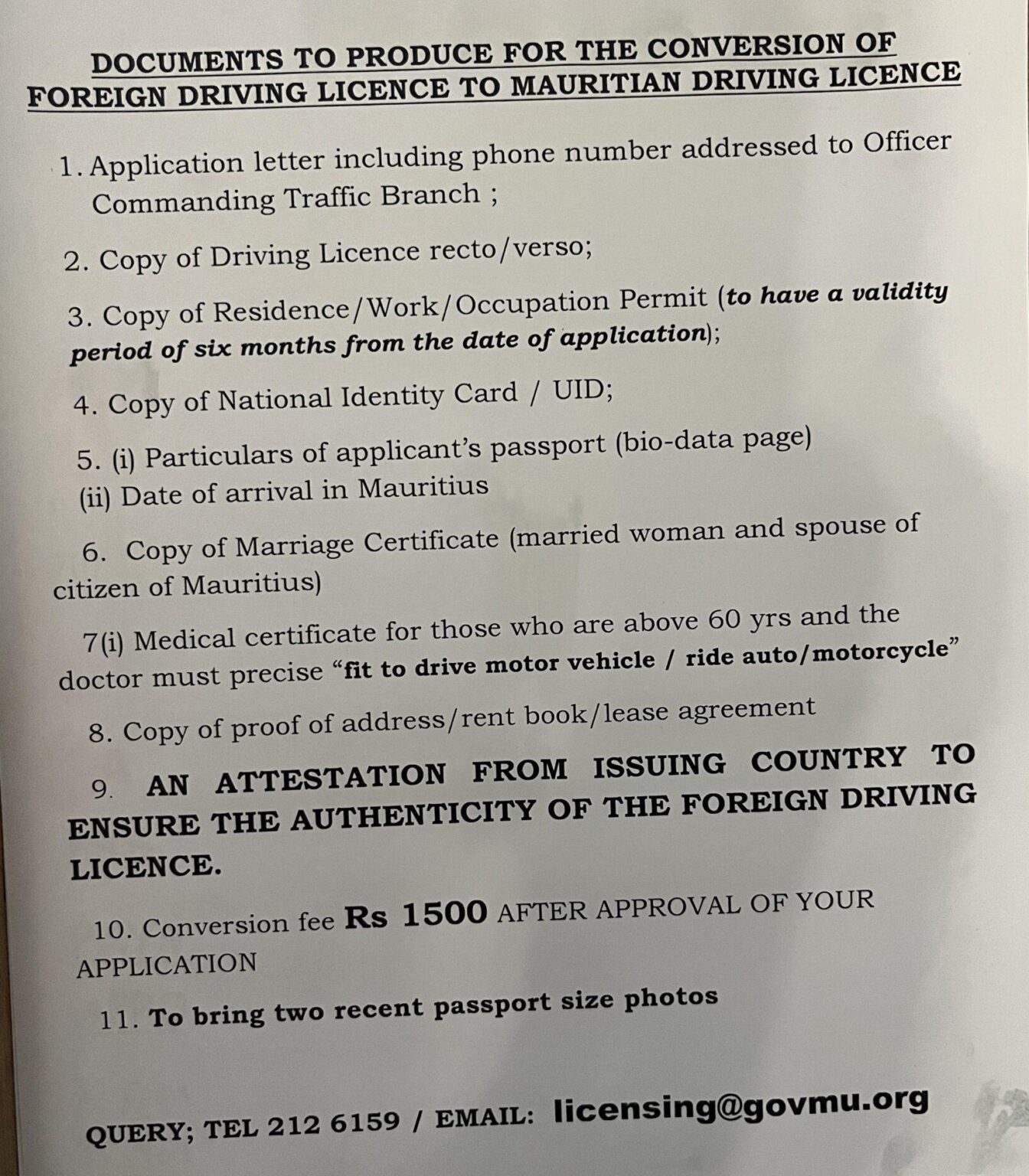 Converting your driver's license in Mauritius